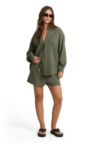 BILLABONG Wanderer Solid Cotton Shirt - Canteen