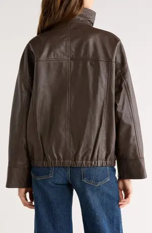 RÓHE Reinvented Oversized Leather Bomber Jacket