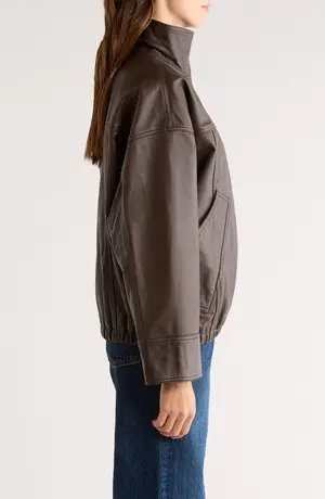 RÓHE Reinvented Oversized Leather Bomber Jacket