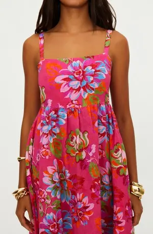 Beach Riot Rianne Floral Cotton & Linen Cover-up Maxi Dress - Sugar Bloom