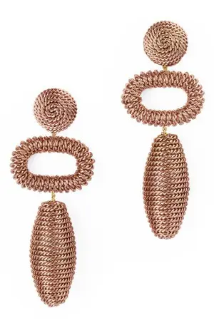 Deepa Gurnani Fontana Drop Earrings Copper
