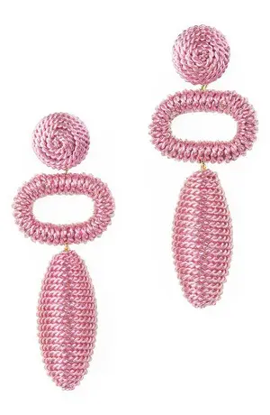 Deepa Gurnani Fontana Drop Earrings - Pink