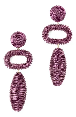 Deepa Gurnani Fontana Drop Earrings Purple