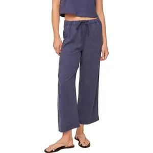 Bella Dahl Easy Pocket Crop Wide-leg Pants - Midnight Surf
