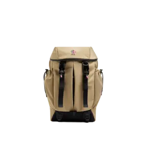 Moncler Leather-trimmed Backpack - Beige