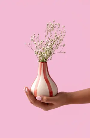 CASA AMAROSA Ceramic Stripe Bud Vase