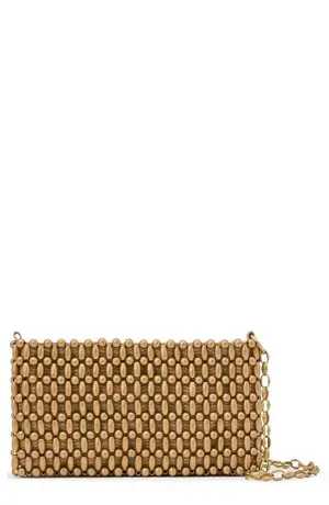 REISS Beatrix Beaded Clutch - Gold