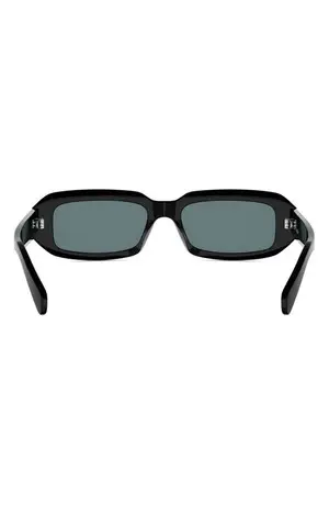 Celine Triomphe 54mm Rectangular Sunglasses - Shiny Black/blue
