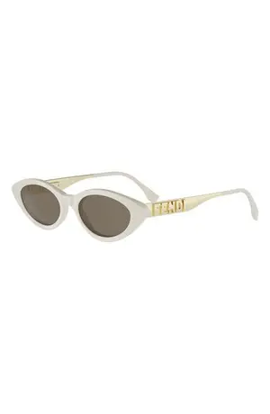 Fendi Graphy 51mm Cat Eye Sunglasses - Ivory/brown