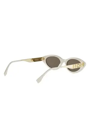 Fendi Graphy 51mm Cat Eye Sunglasses - Ivory/brown