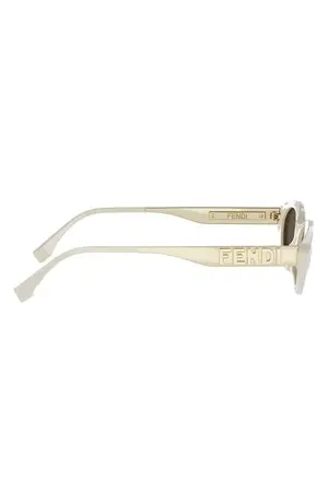 Fendi Graphy 51mm Cat Eye Sunglasses - Ivory/brown