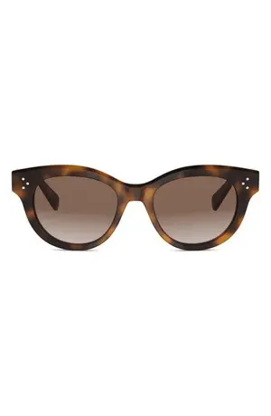 Celine 3 Dots 51mm Round Sunglasses - Blonde Havana/gradient Brown