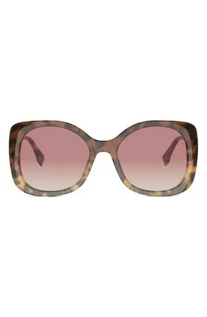 Fendi Graphy 55mm Gradient Square Sunglasses - Havana/gradient