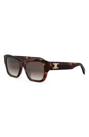 Celine Triomphe 54mm Butterfly Sunglasses - Dark Havana/gradient Brown