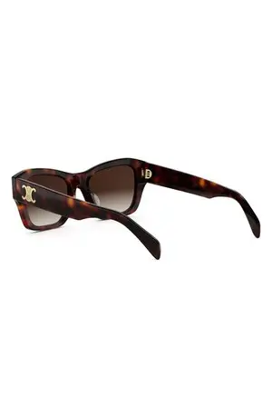 Celine Triomphe 54mm Butterfly Sunglasses - Dark Havana/gradient Brown