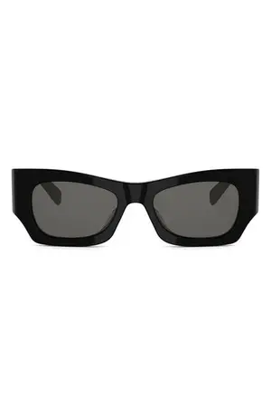 Celine 3 Dots 52mm Cat Eye Sunglasses - Shiny Black/smoke