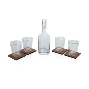 Legacy Ambassador Whiskey Box With Decanter And 4 Lowball Glasses
