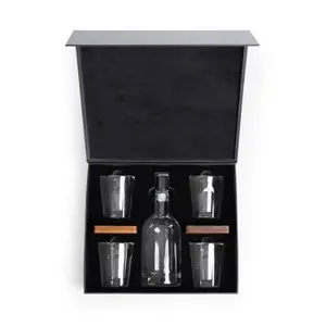 Legacy Ambassador Whiskey Box With Decanter And 4 Lowball Glasses