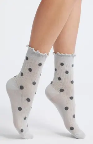 CASA CLARA Claire Polka Dot Ankle Socks - Grey
