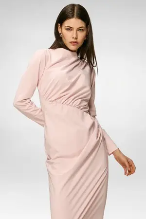 DASKA Ruched Ruchi Dress - Pink