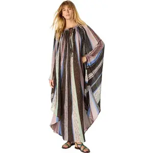 Missoni Long Cape-effect Mixed Viscose Lamé Caftan - Green& Brown