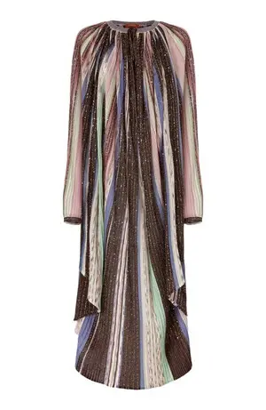 Missoni Long Cape-effect Caftan In Viscose Lamé Blend