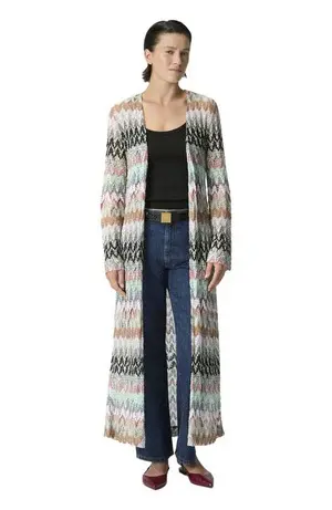MISSONI Missoni Long Cardigan In Cotton And Viscose Lamé