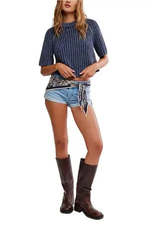 Free People Cali Cuffed Low Rise Denim Shorts - Mojave