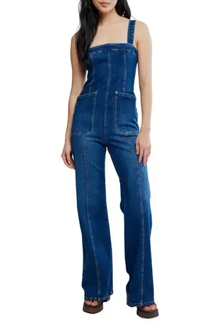 Free People Denim Bootcut Jumpsuit - Erica