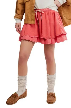 Free People Layered Mini Skirt - Coral