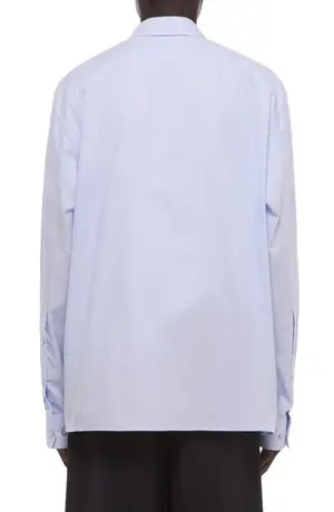 Helmut Lang Relaxed Fit Stripe Button-up Shirt - Light Blue