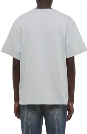 Helmut Lang Crumpled Logo Graphic T-shirt - Aqua Gray