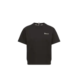 Moncler Logo Cotton T-shirt - Black