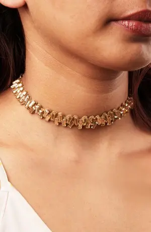 Deepa Gurnani Ilya Choker Necklace - Gold