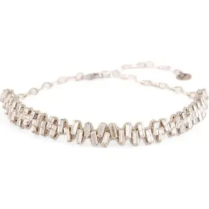 Deepa Gurnani Ilya Choker Necklace - Silver