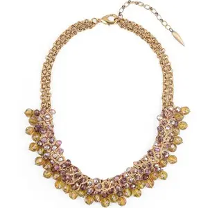 Deepa Gurnani Emil Beaded Collar Necklace - Mustard