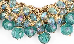Deepa Gurnani Emil Beaded Collar Necklace - Teal