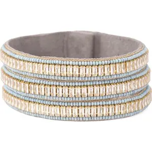 Deepa Gurnani Alonsina Beaded Statement Bracelet - Powder Blue