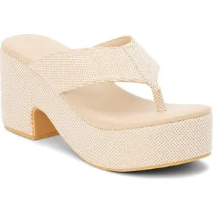 Women's Jute Platform Block Heel Sandals
