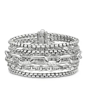 David Yurman Sterling Multi-row Chain Bracelet - Silver