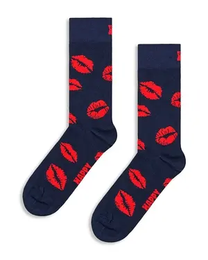 Happy Socks Set Of Two Patterned Crew Socks - Blue