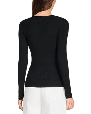 Sandro Ribbed Knit Cardigan
