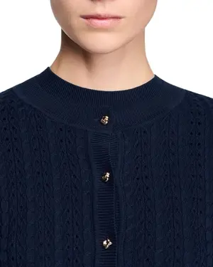 Sandro Textured Knit Cropped Cardigan