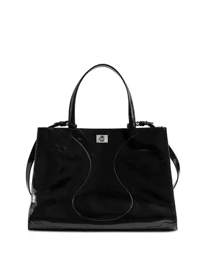 Zadig&Voltaire Jack Vintage Patent Leather Tote - Black