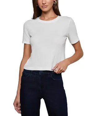 L'Agence Stormy Crop Tee - White