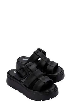 Melissa Platform Buckle Strap Sandals - Black