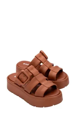 Melissa Platform Buckle Strap Sandals - Brown
