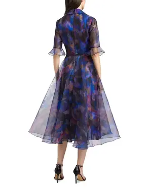 Theia Printed Shirt Dress - Shadow Aurora