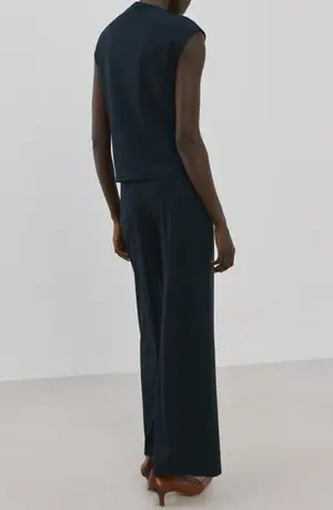 Mango Gathered Asymmetric Neck Top