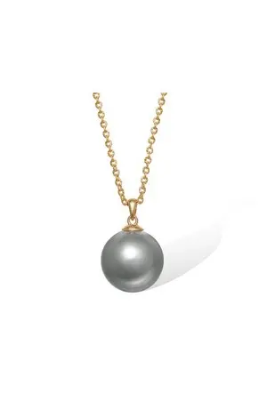RETRO CHIC Shell-pearl Necklace - Grey